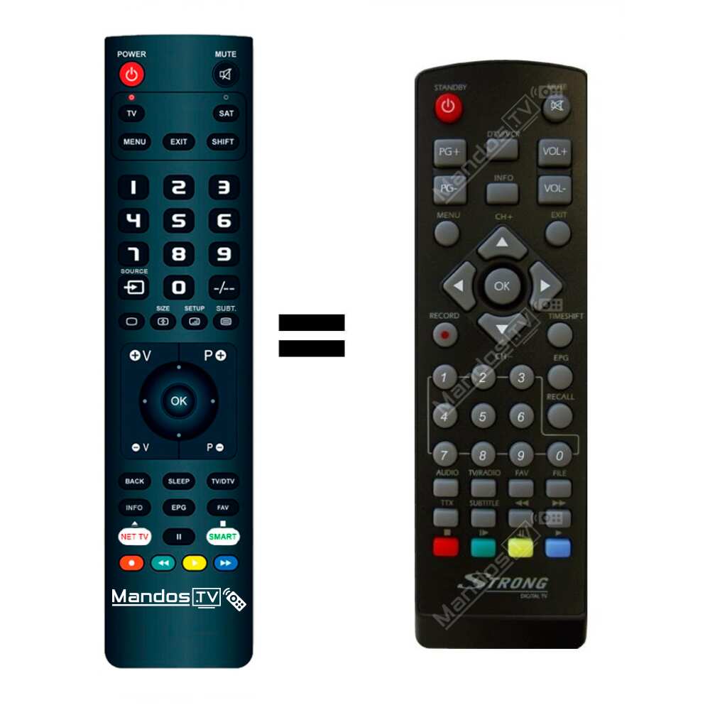 ᐅ Mando a distancia TDT / Satélite STRONG 【PRIMA-VIII】