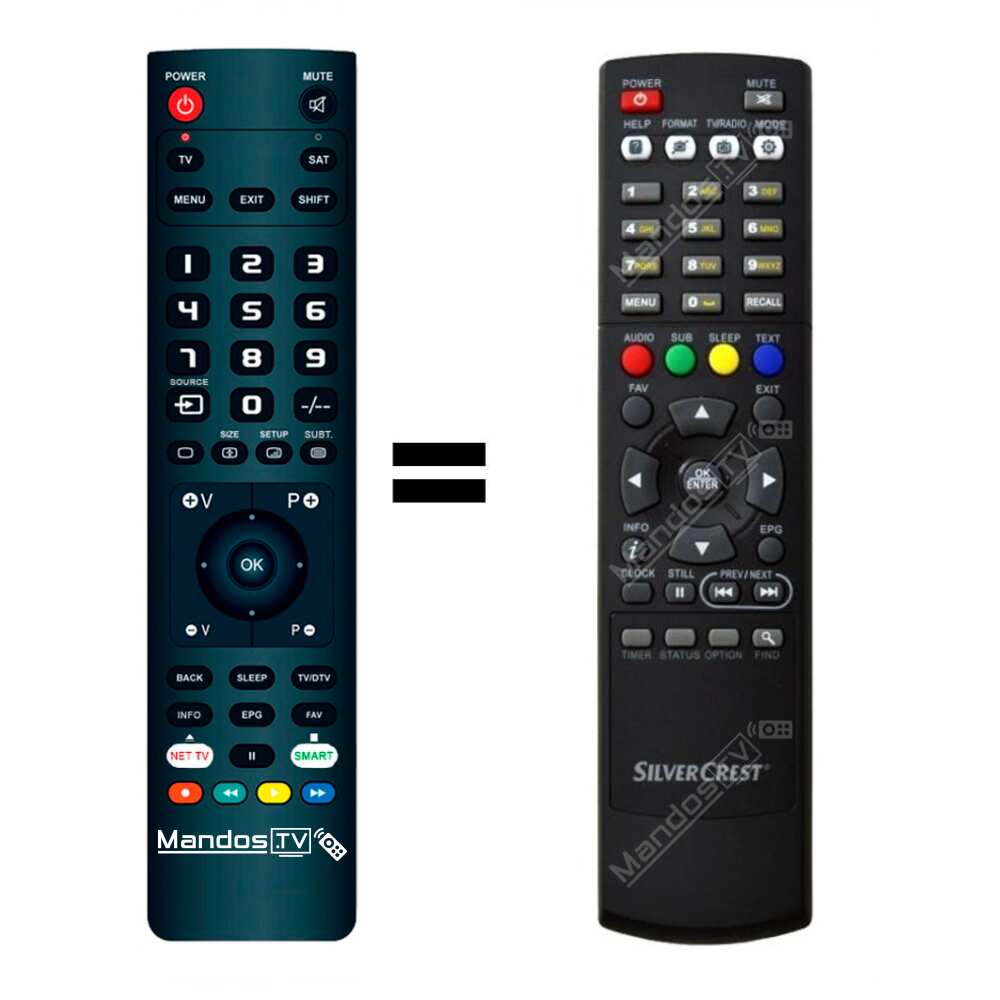 ᐅ Mando a distancia para TV SILVERCREST 【SSR1080-B2】
