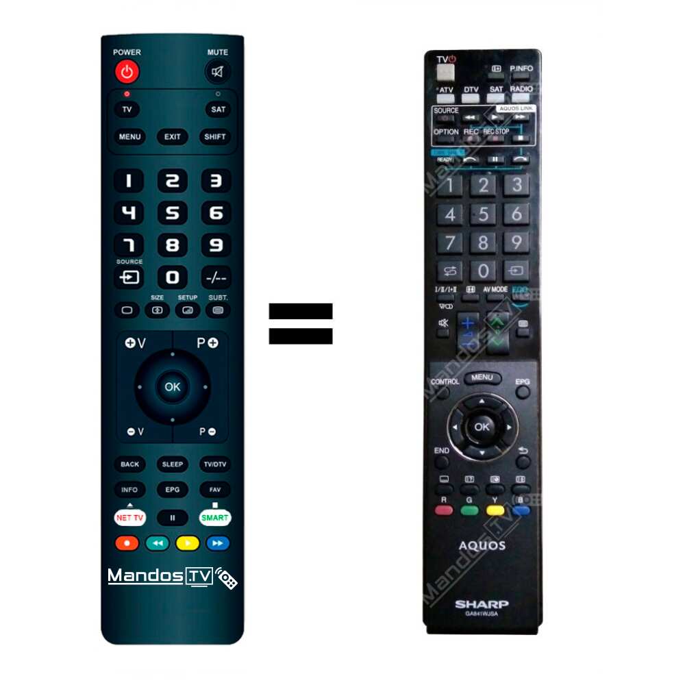 ᐅ Mando a distancia para TV SHARP 【GA857WJSA】