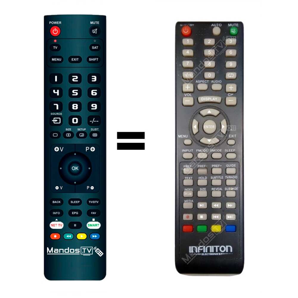 ᐅ Mando a distancia para TV INFINITON 【INTV-4015 (V. 2)】